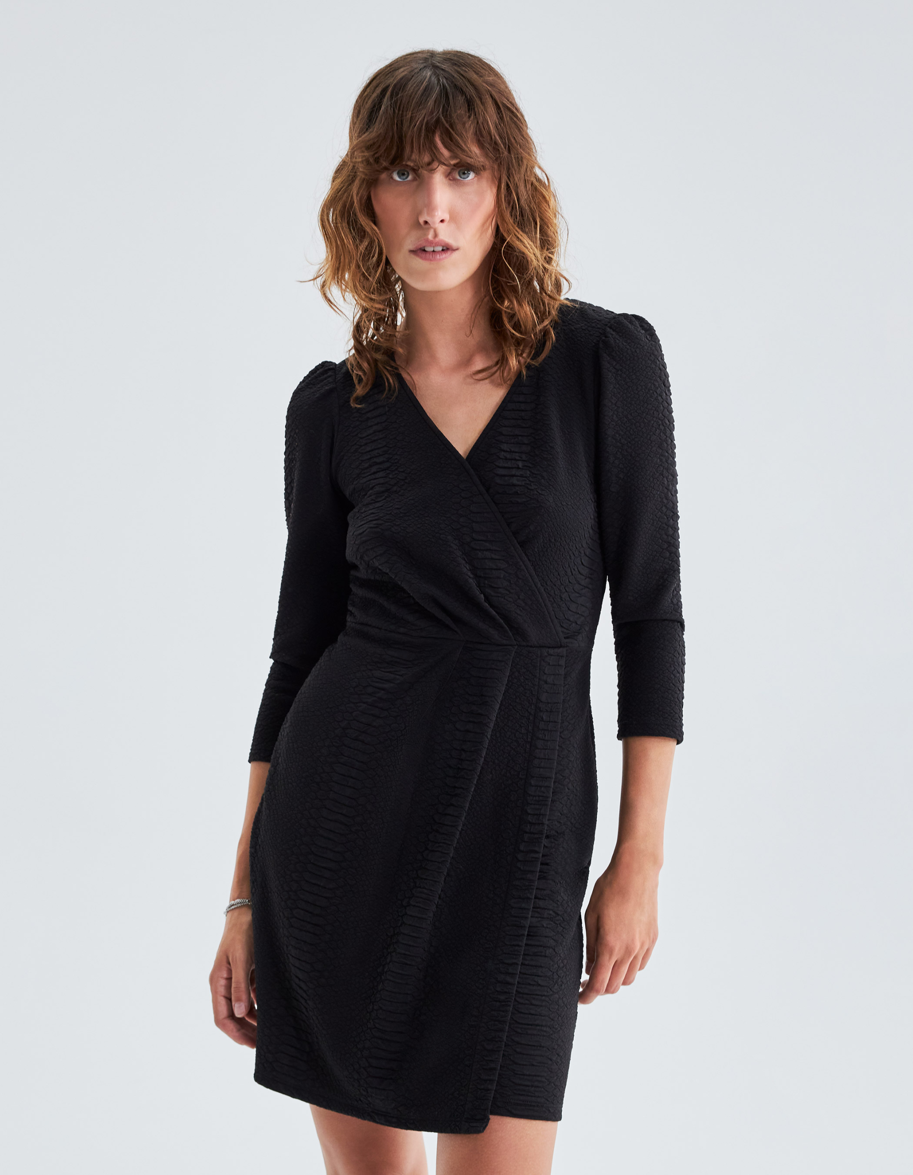 Robe manches 3/4 motifs python IKKS BX30455 - Bouvier Millot